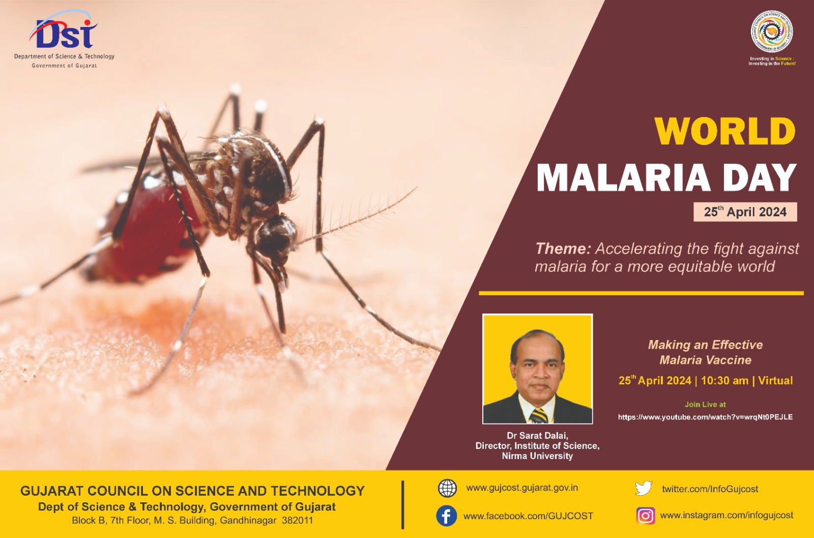 Prof Sarat K Dalai Delivers Expert Lecture on World Malaria Day 2024 ...